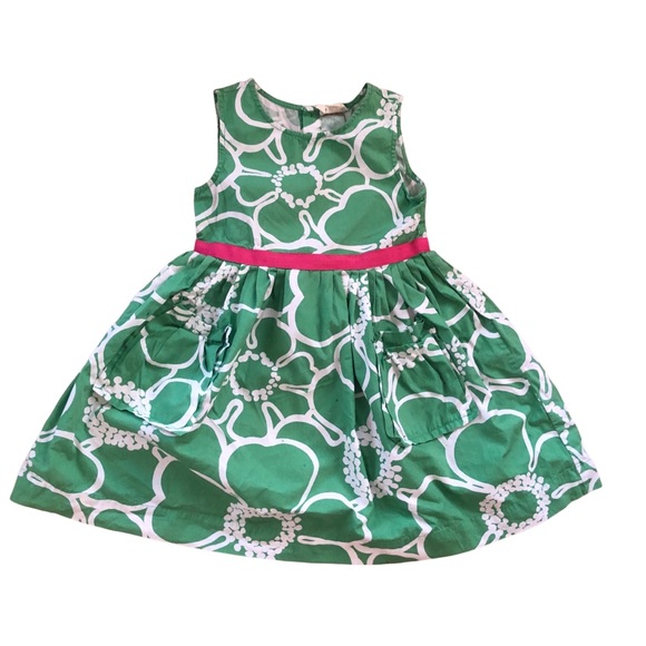 Mini Boden | Dresses | Mini Biden Green And White Floral Dress With ...